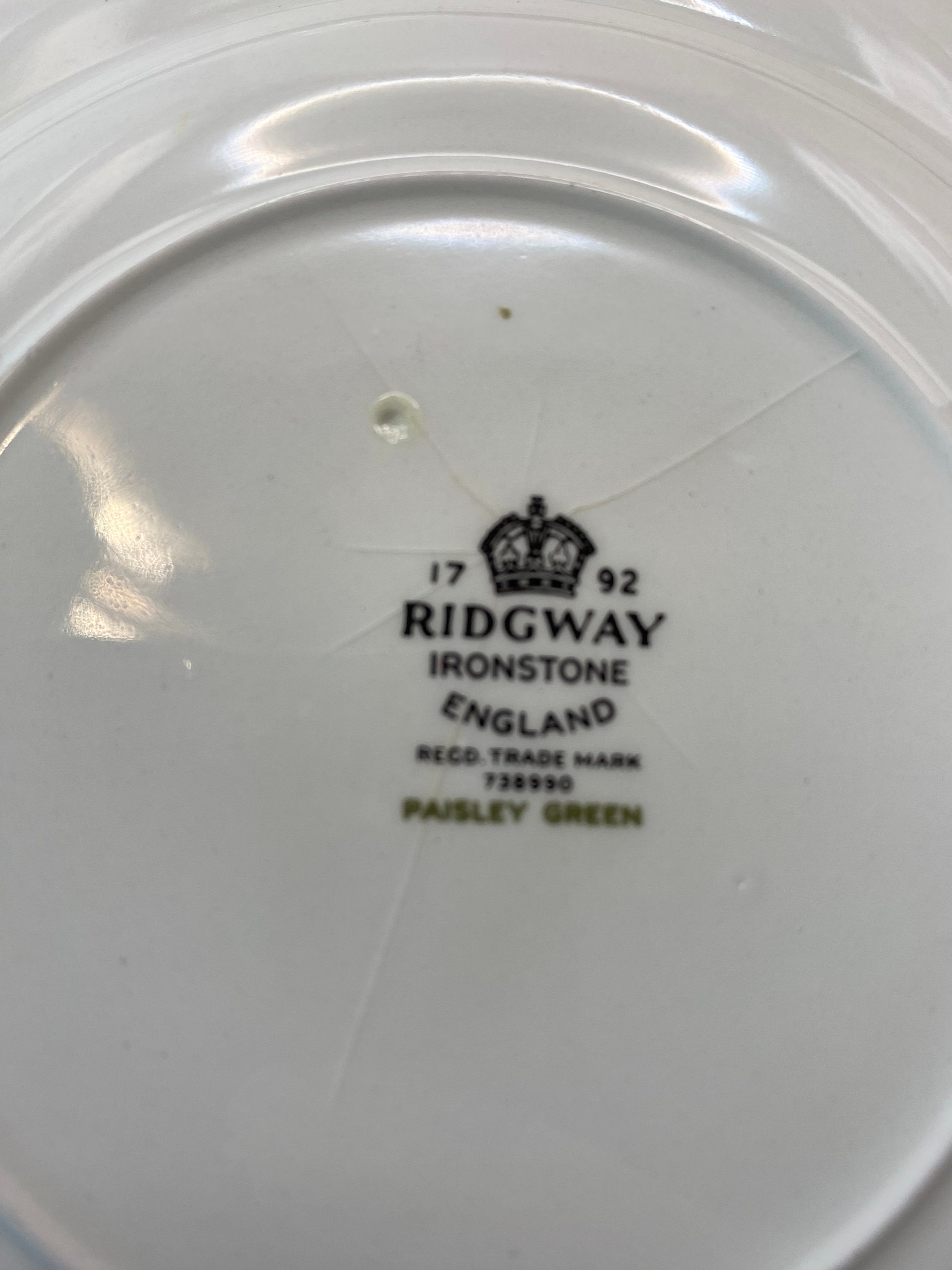 Ridgeway Ironstone England Paisley Green Side Plates. Vintage Ironstone ...