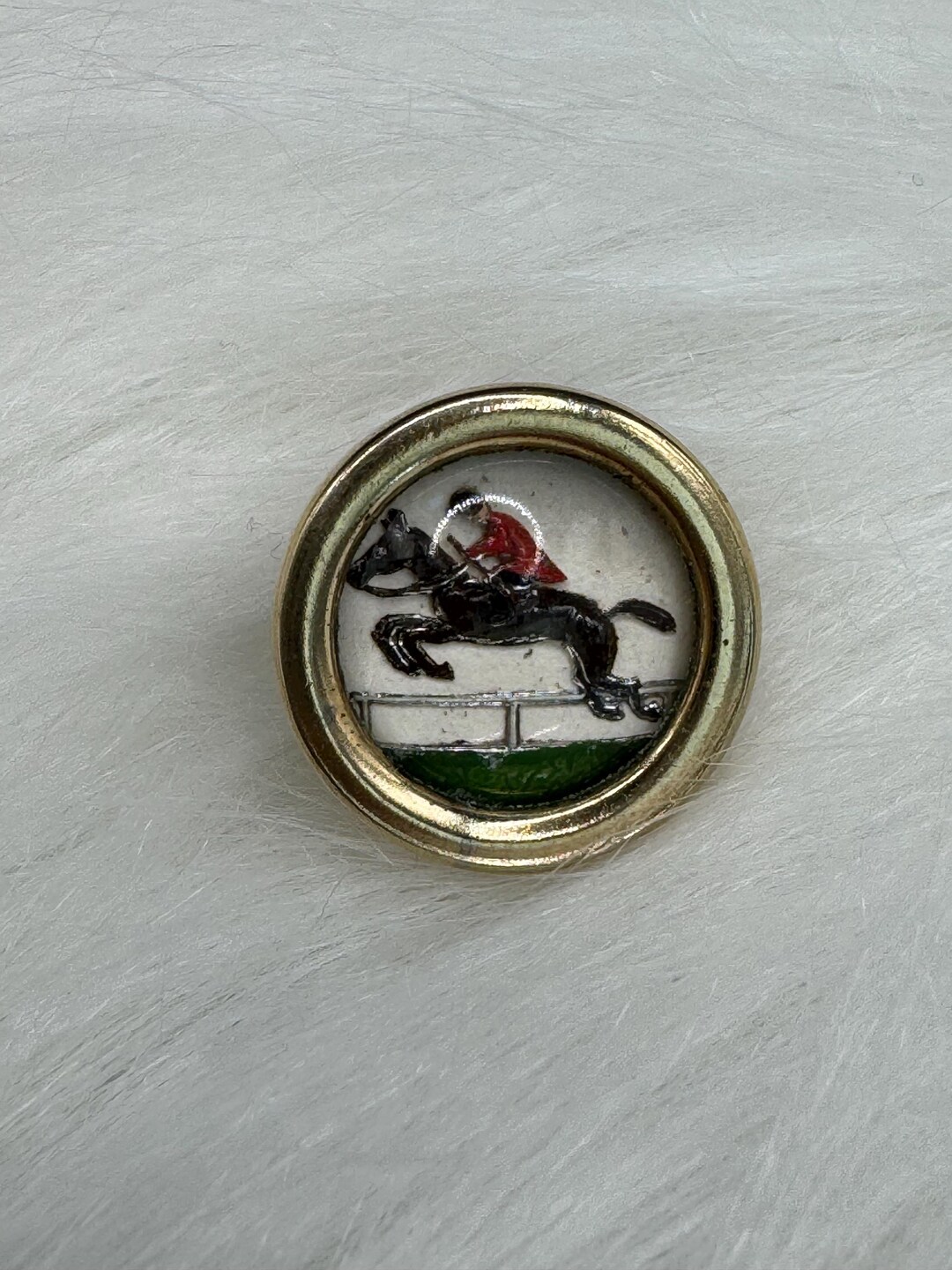 Vintage 1930s Reverse Carved and Painted Crystal Equestrian Horse ...