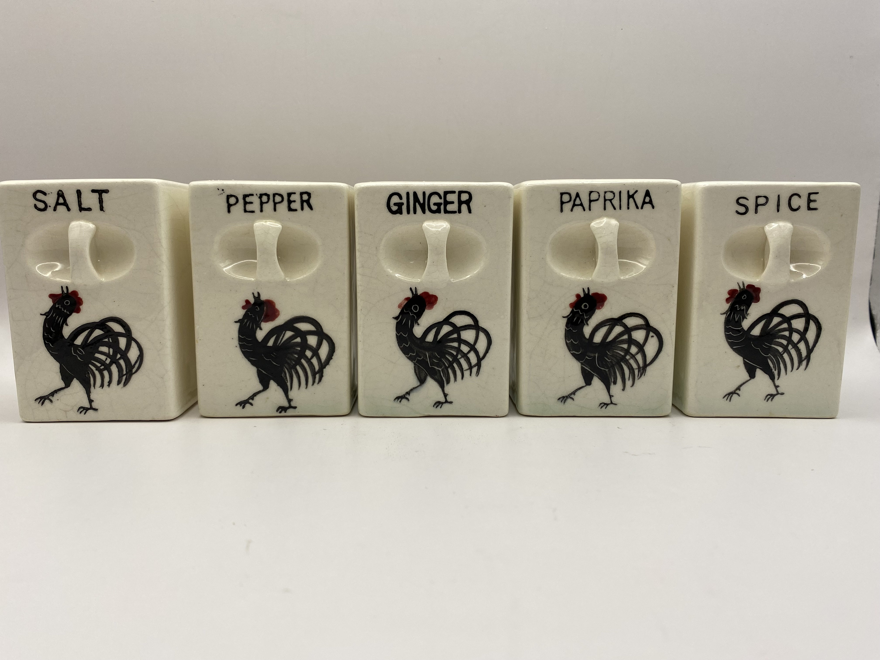 Rooster Spice Set. Hand Painted Vintage Ceramic Spice Shakers. - Etsy