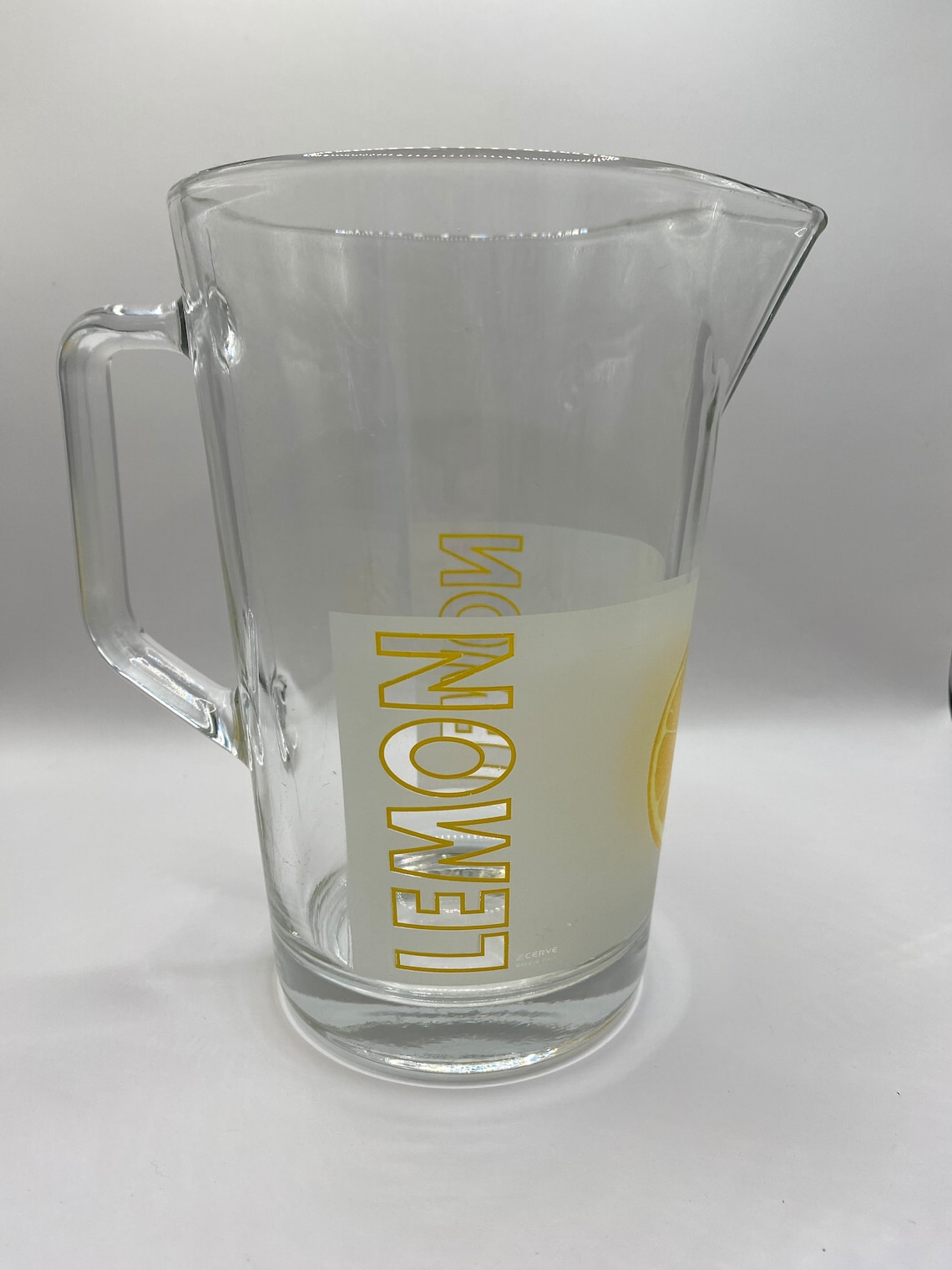 Cervé Italian Glass Frosted Glass Lemonade Pitcher With 4 Matching ...