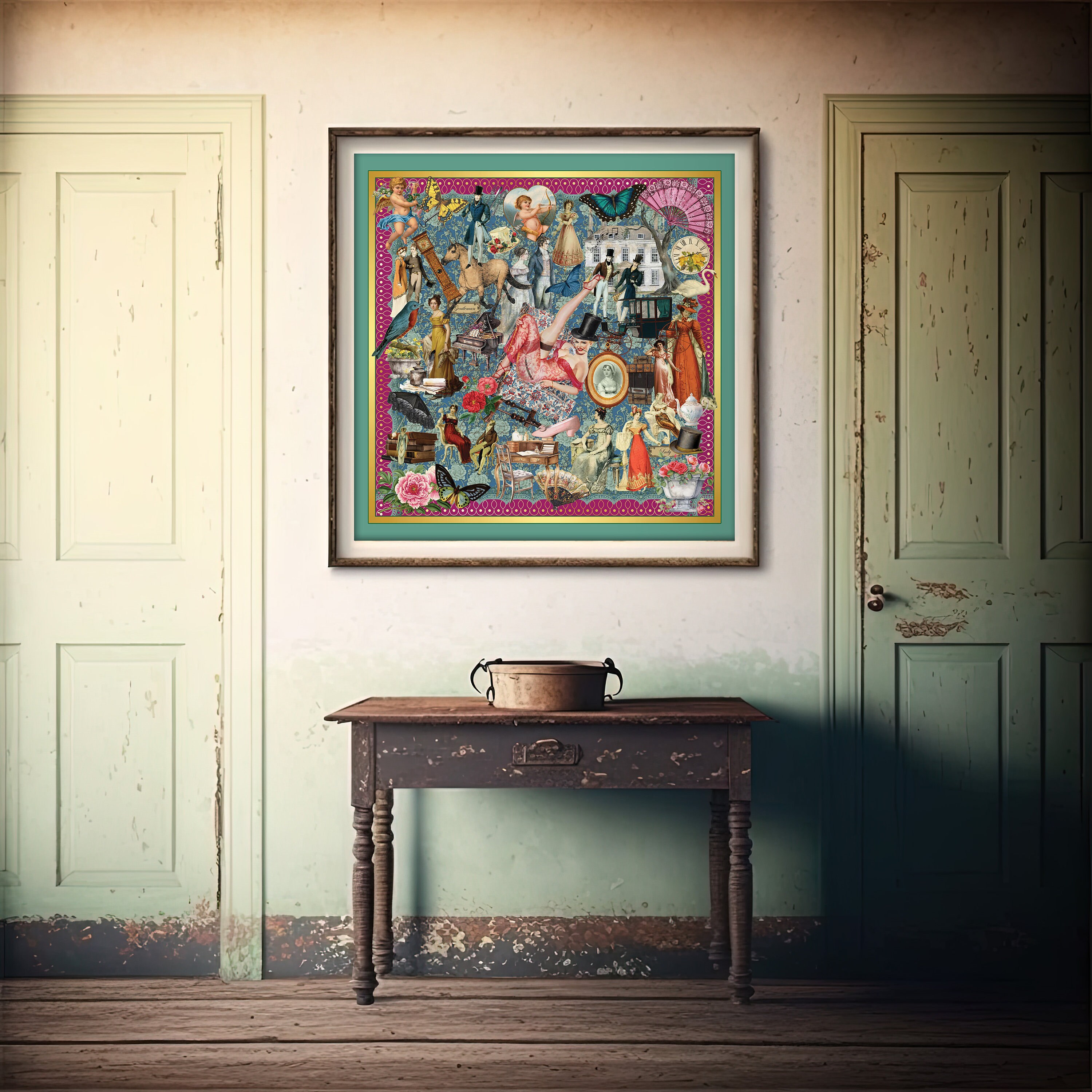 Regency Theme Art Print Pride and Prejudice Vintage Collage British ...