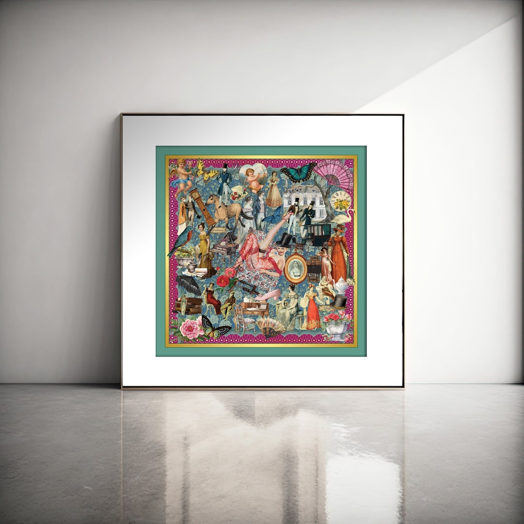 Regency Theme Art Print Pride and Prejudice Vintage Collage British ...