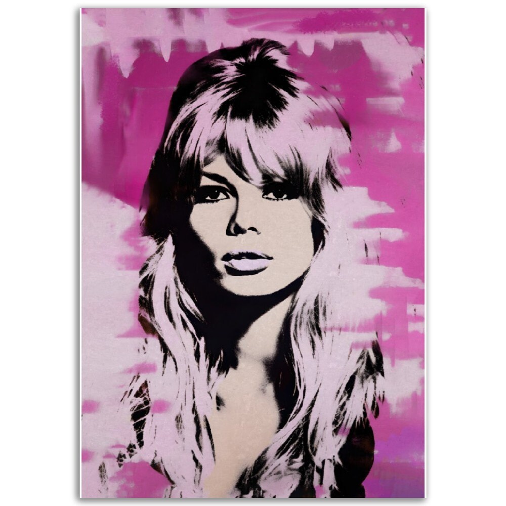 Brigitte Bardot Pop Art Print Pink Art 1960s Art Celebrity Print Modern ...