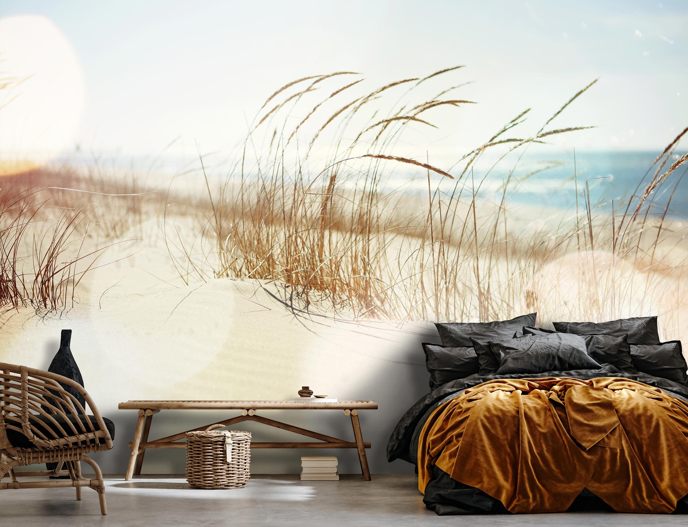 Beach / Beach at Sea Photo Wallpaper Nature Landscape / BOHO Design ...