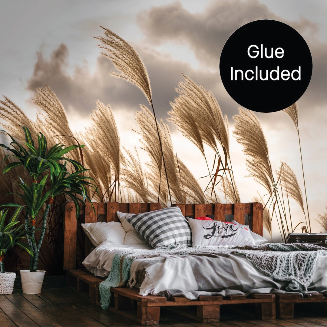 Pampas Grass Photo Wallpaper Plants Nature / BOHO Design / Scandinavian ...