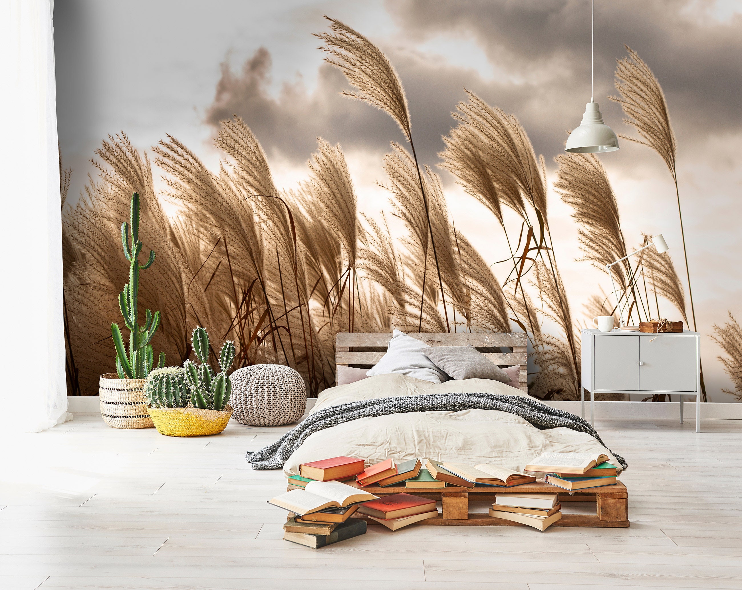Pampas Grass Photo Wallpaper Plants Nature / BOHO Design / Scandinavian ...