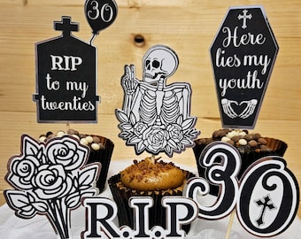 RIP 20s Cake Topper RIP Twenties Decor Death to My Twenties Grave Stone ...