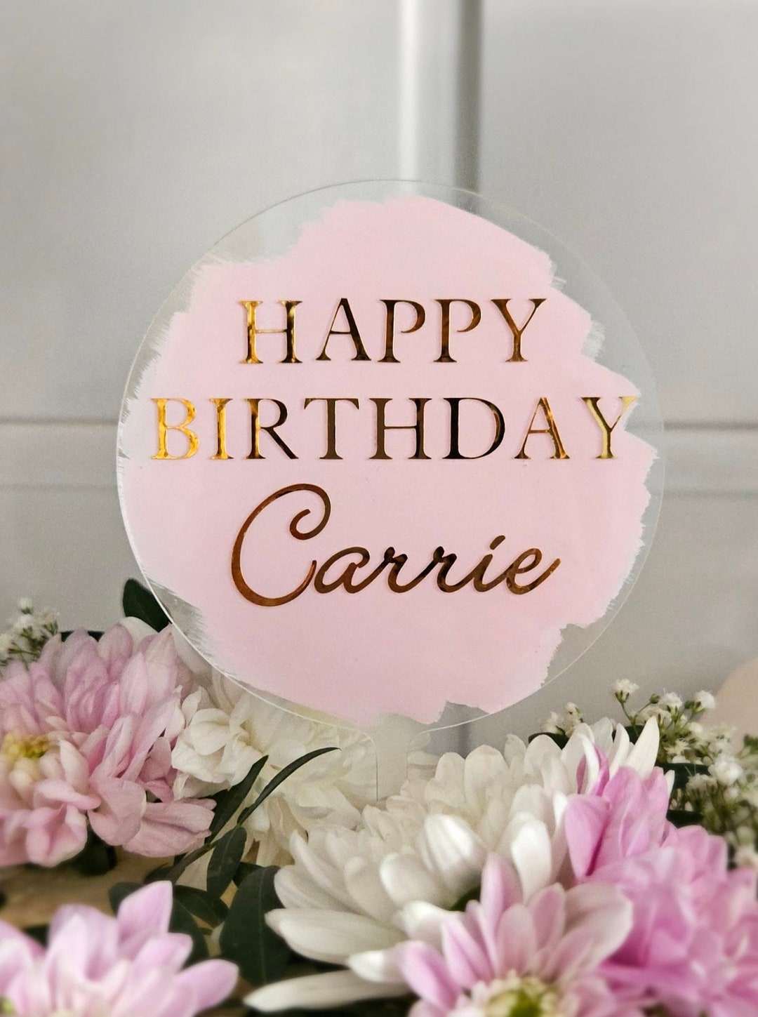 Circle Acrylic Cake Topper, Birthday Cake Topper, Clear Acrylic Cake ...