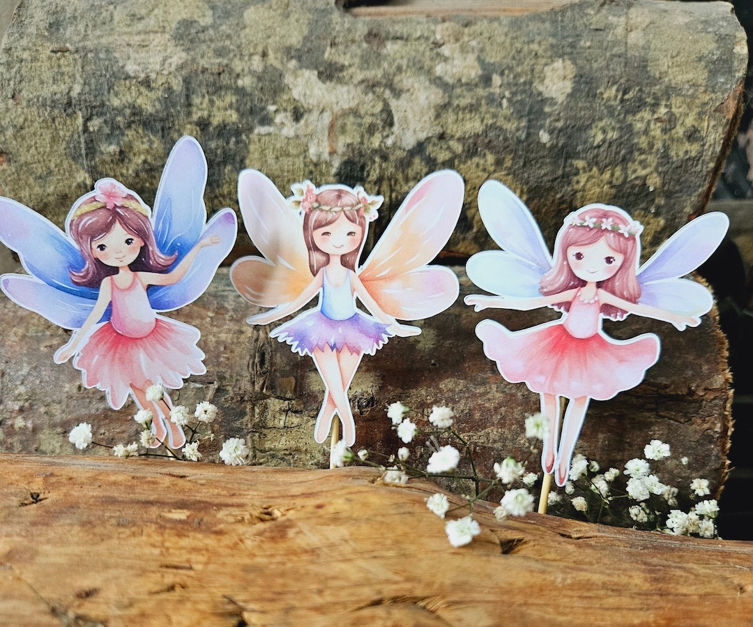 Fairy Cake Toppers Fairy Birthday Party Decorations Woodland Fairy Cake - Etsy