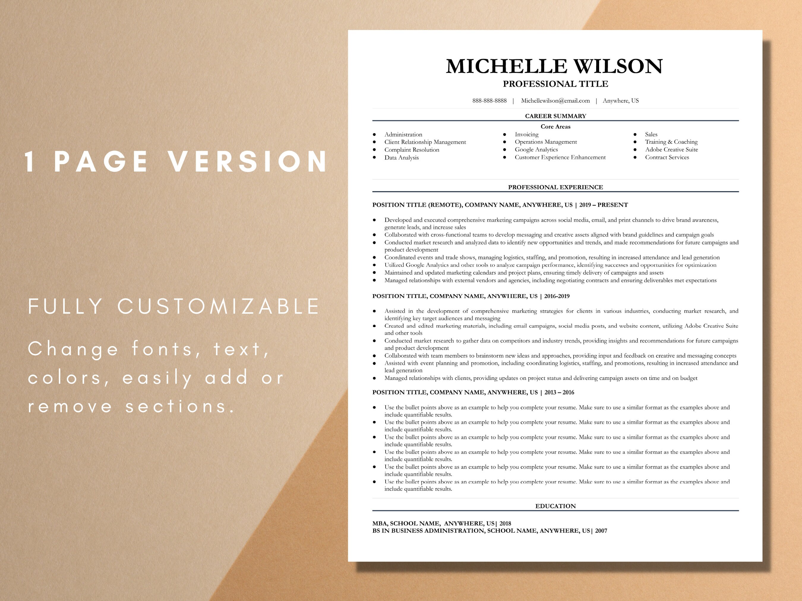 Resume Template Google Docs, ATS Friendly Resume, Resume and Cover ...