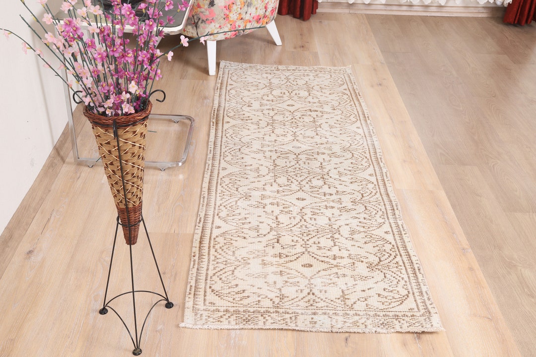 2x6 Vintage Runner Rug, Handmade Area Rug, Oushak Rug, Kitchen Runner ...