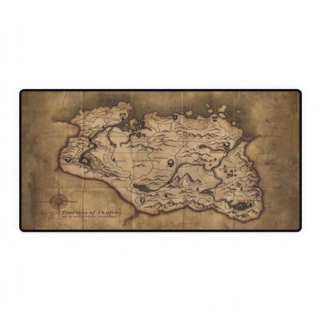Skyrim Map Desk Mat - Etsy