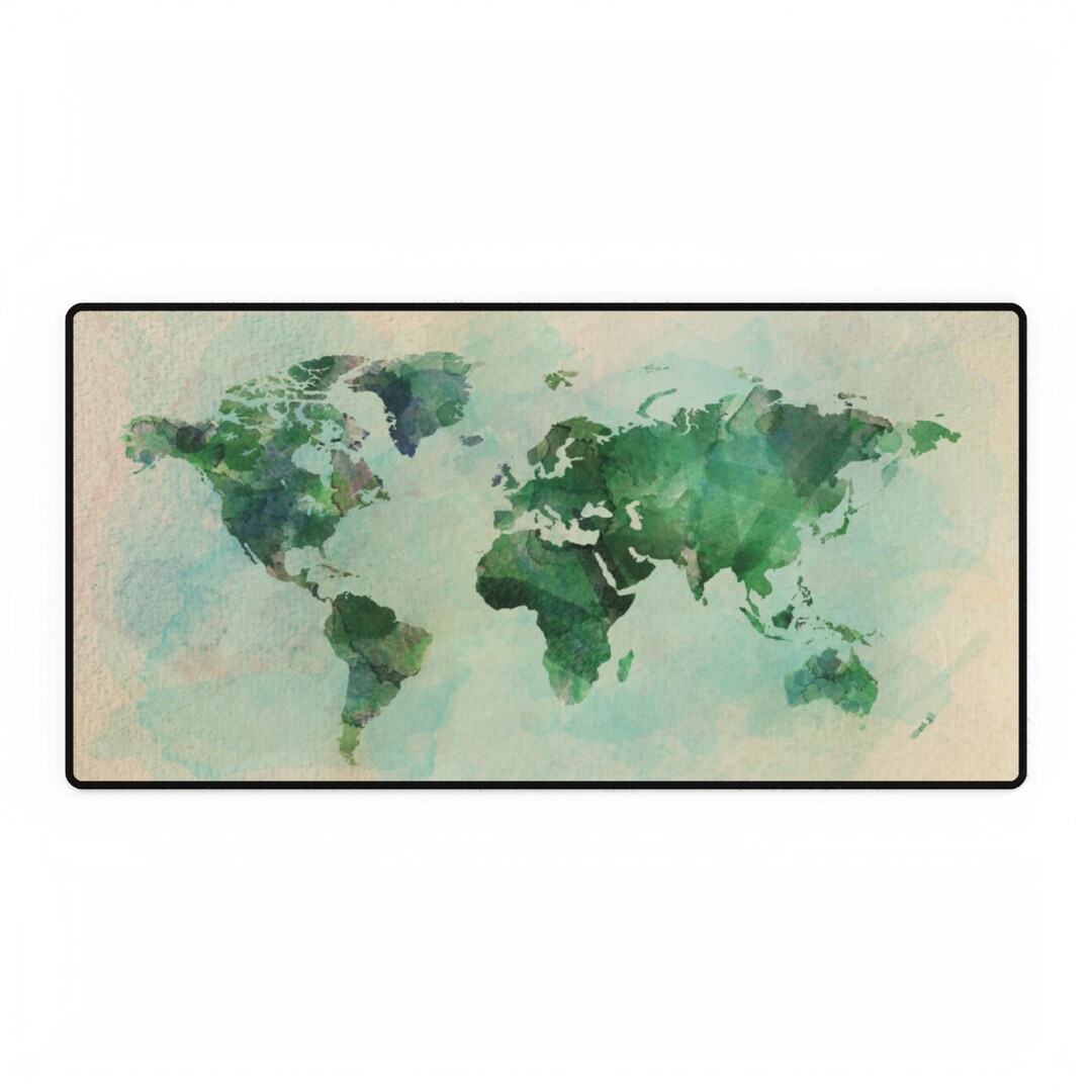 World Map Desk Mat - Etsy