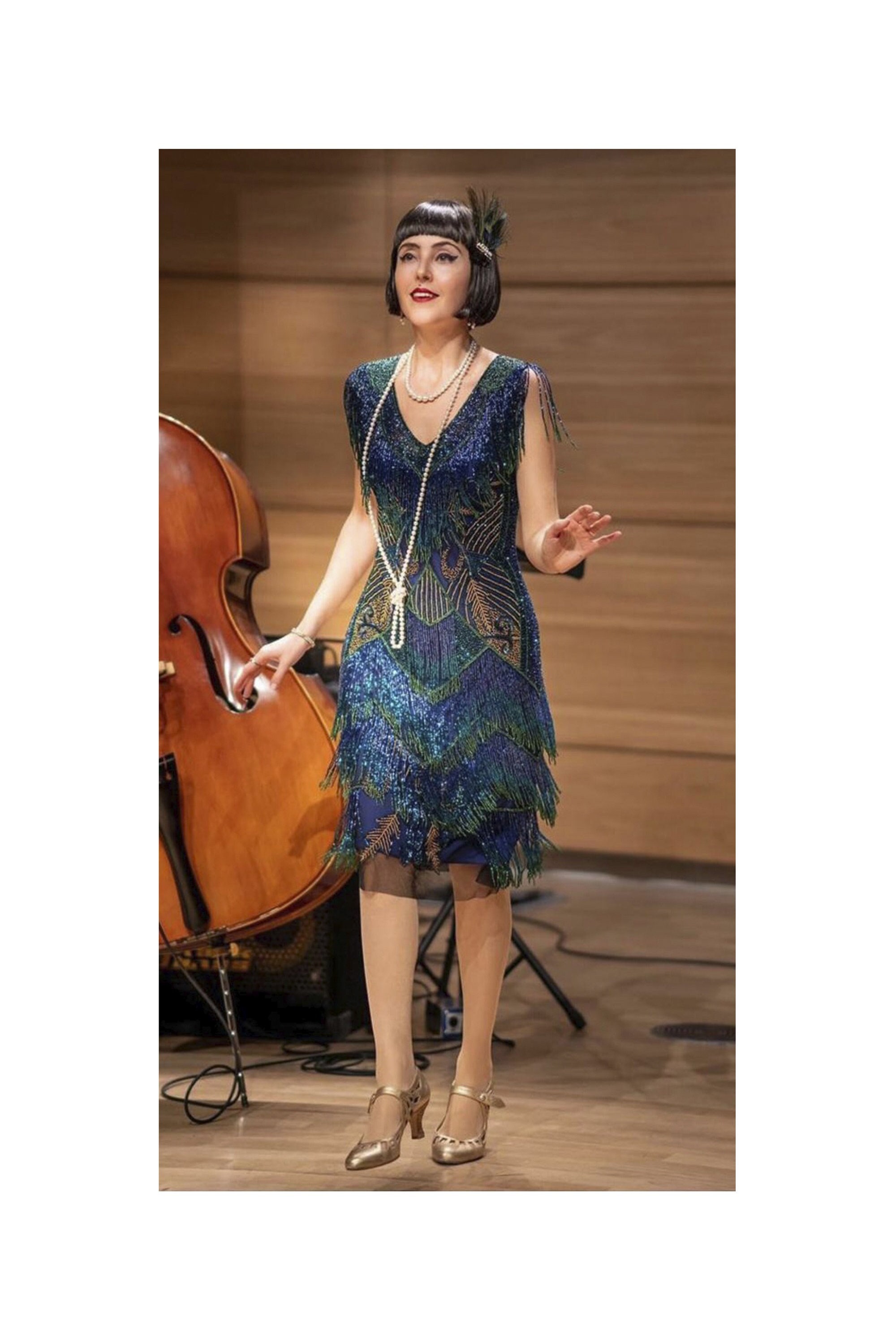 Flapper Peacock 1920s Inspired Great Gatsby Art Deco Cocktail Swing ...
