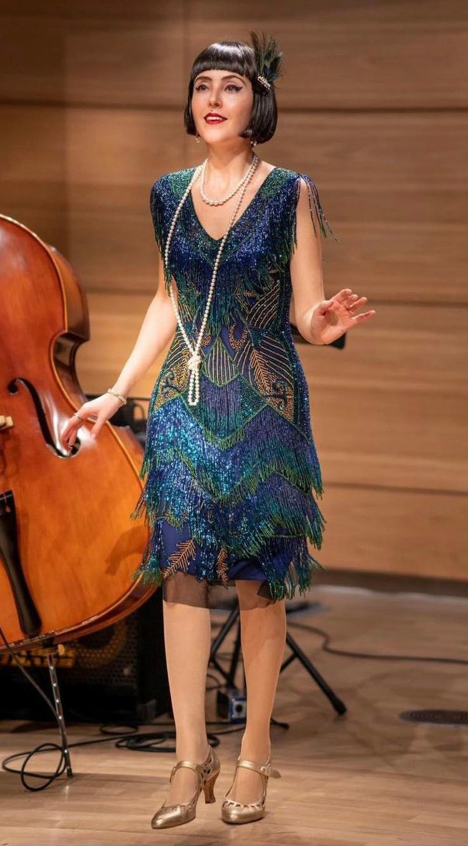Flapper Peacock 1920s Inspired Great Gatsby Art Deco Cocktail Swing ...