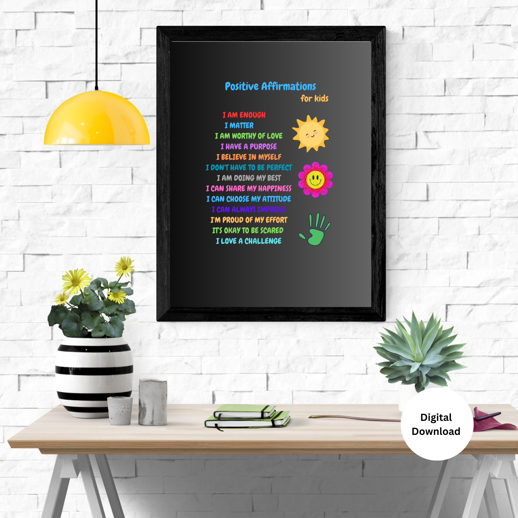 Positive Affirmations Wall Art for Kids - Etsy
