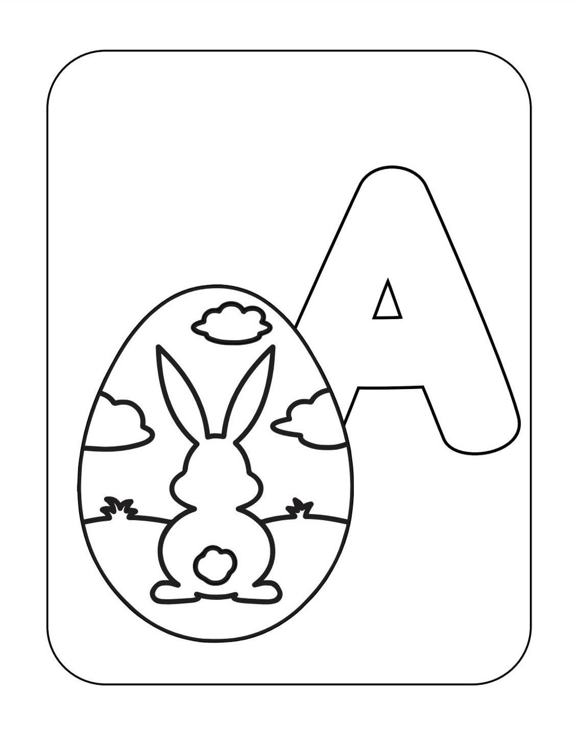 26 Pages Alphabet Coloring Book Printable for Kids, Alphabet Coloring ...