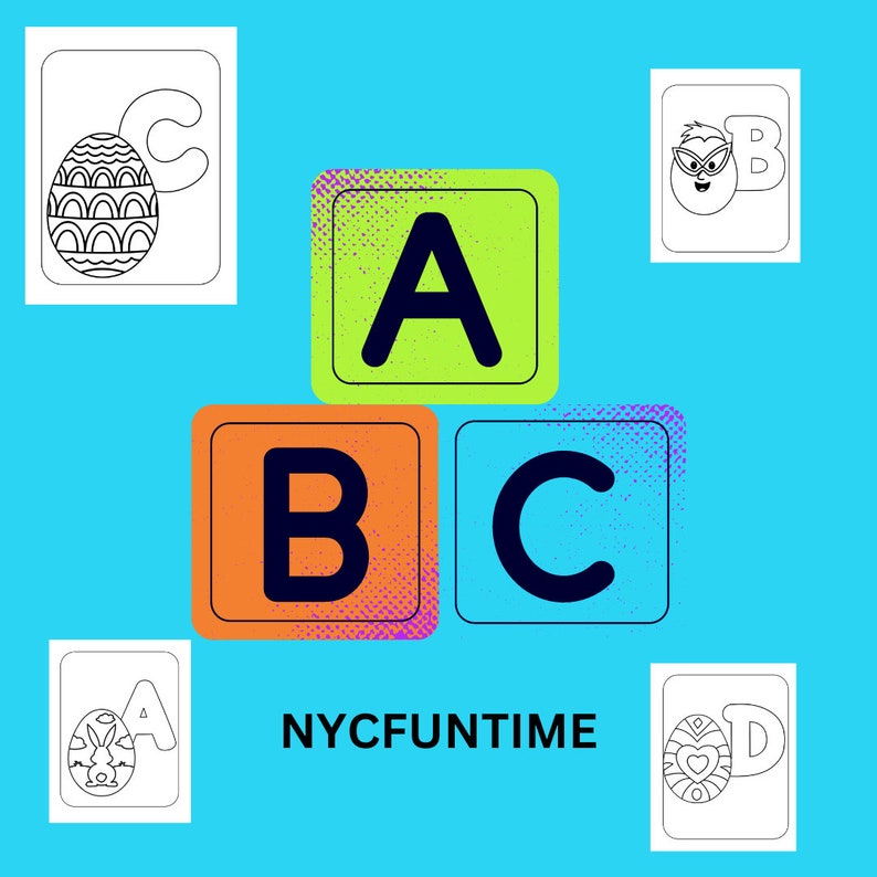 26 Pages Alphabet Coloring Book Printable for Kids, Alphabet Coloring ...