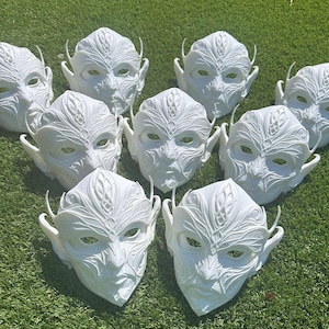 Dark Elf Full Face Mask - 3D Printed Décor, Costume, Cosplay, Unpainted ...