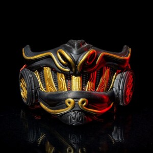 Cyber Samurai Face Mask - Unpainted 3D Printed Décor, Costume / Cosplay ...