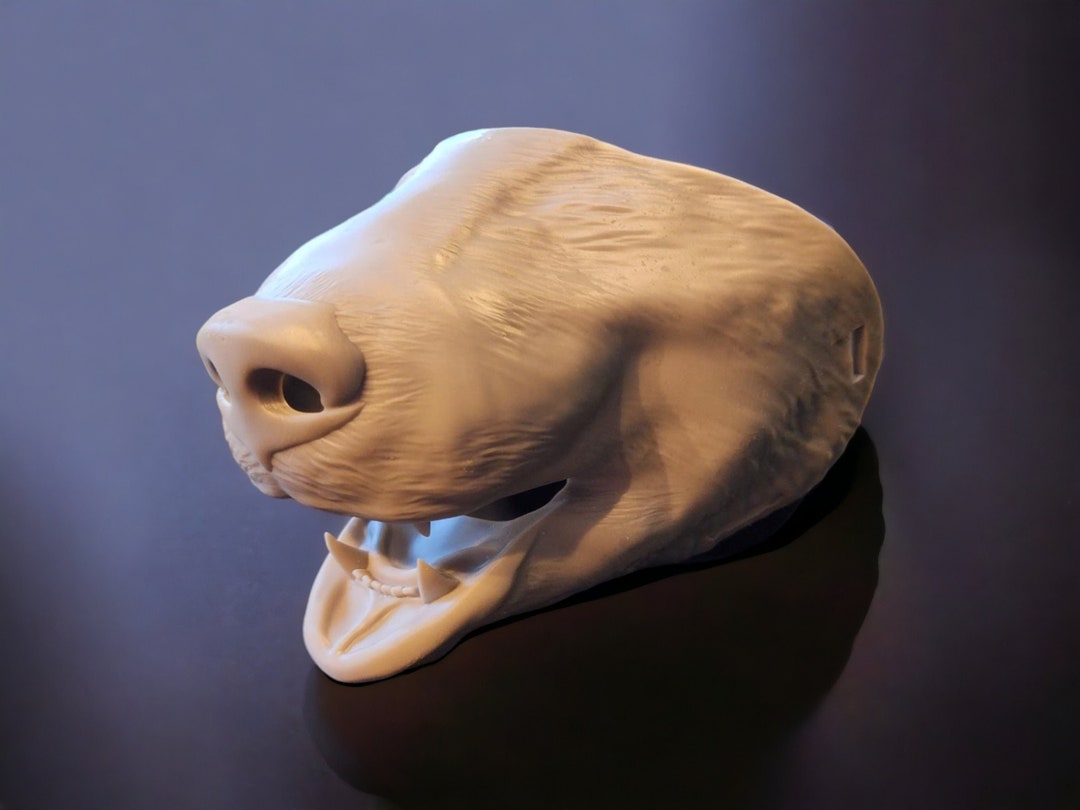Bear Animal Face Mask - 3D Printed Décor, Costume / Cosplay Unpainted ...