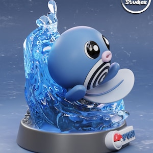 Poliwag, Pokémon 3D Printed Figure, Fan Art Model Kit Statue for ...