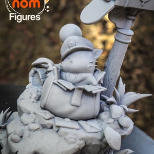 Sleepy Moogle Mailman chibi 3D Printed Figure, Fan Art Model Kit - Etsy