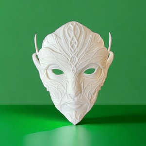 Dark Elf Full Face Mask - 3D Printed Décor, Costume, Cosplay, Unpainted ...