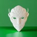 Dark Elf Full Face Mask - 3D Printed Décor, Costume, Cosplay, Unpainted ...
