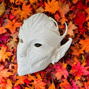 Dark Elf Full Face Mask - 3D Printed Décor, Costume, Cosplay, Unpainted ...