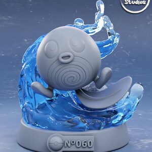 Poliwag, Pokémon 3D Printed Figure, Fan Art Model Kit Statue for ...