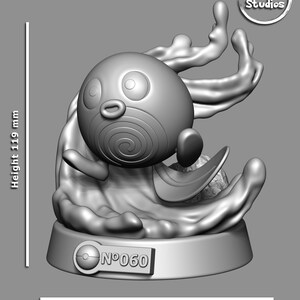 Poliwag, Pokémon 3D Printed Figure, Fan Art Model Kit Statue for ...