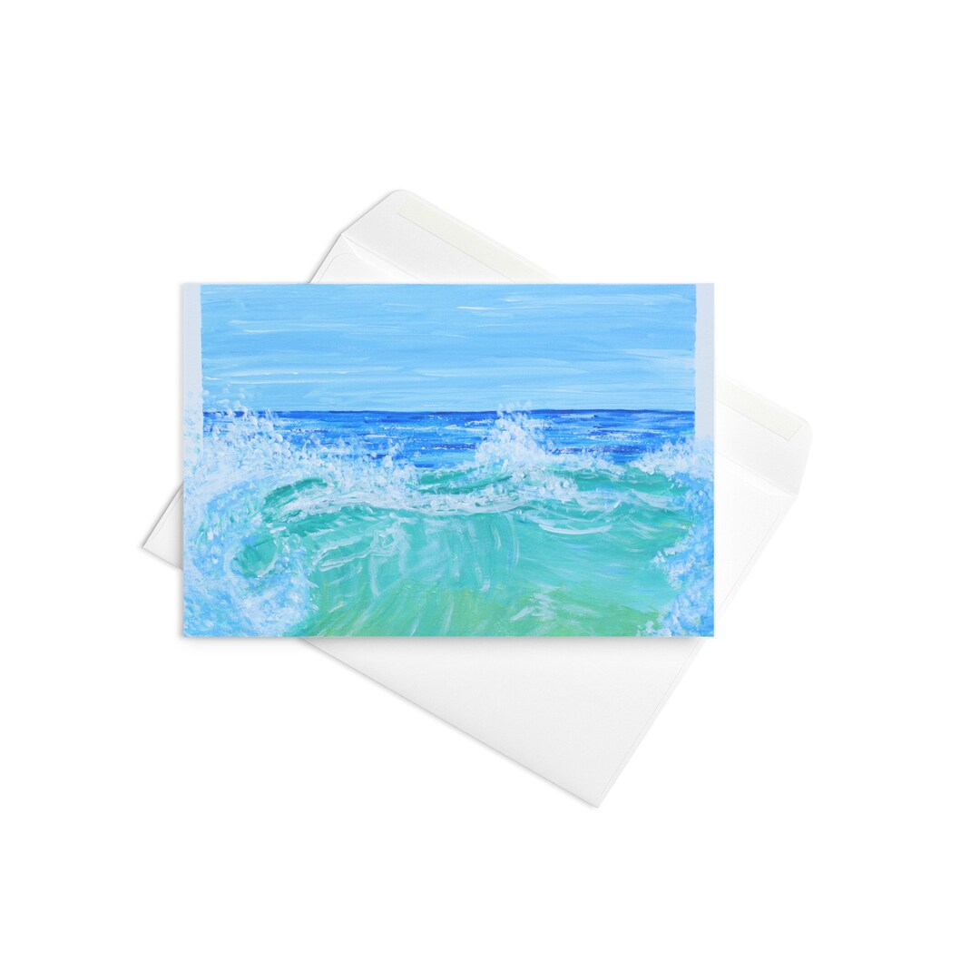 Wave Greeting Card / Ocean Greeting Card / Blank Card - Etsy