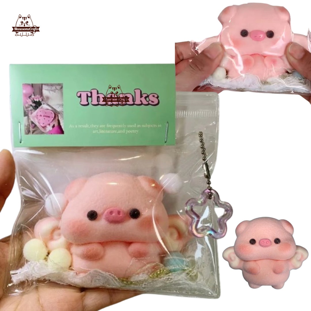Furry Baby Angel Pig Squishy Squeezable Stress Relief Sensory Fidget ...