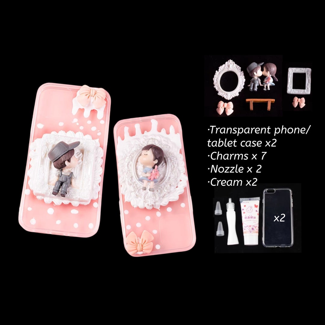 Decoden Phone Case DIY Kit | Kawaii Boy Girl Lovers Kiss Bench Frames ...
