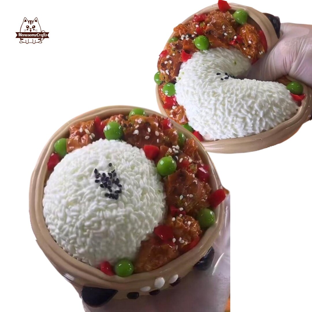 Peas Meatballs Rice Bowl Taba Squishy Squeezable Stress Relief Sensory ...