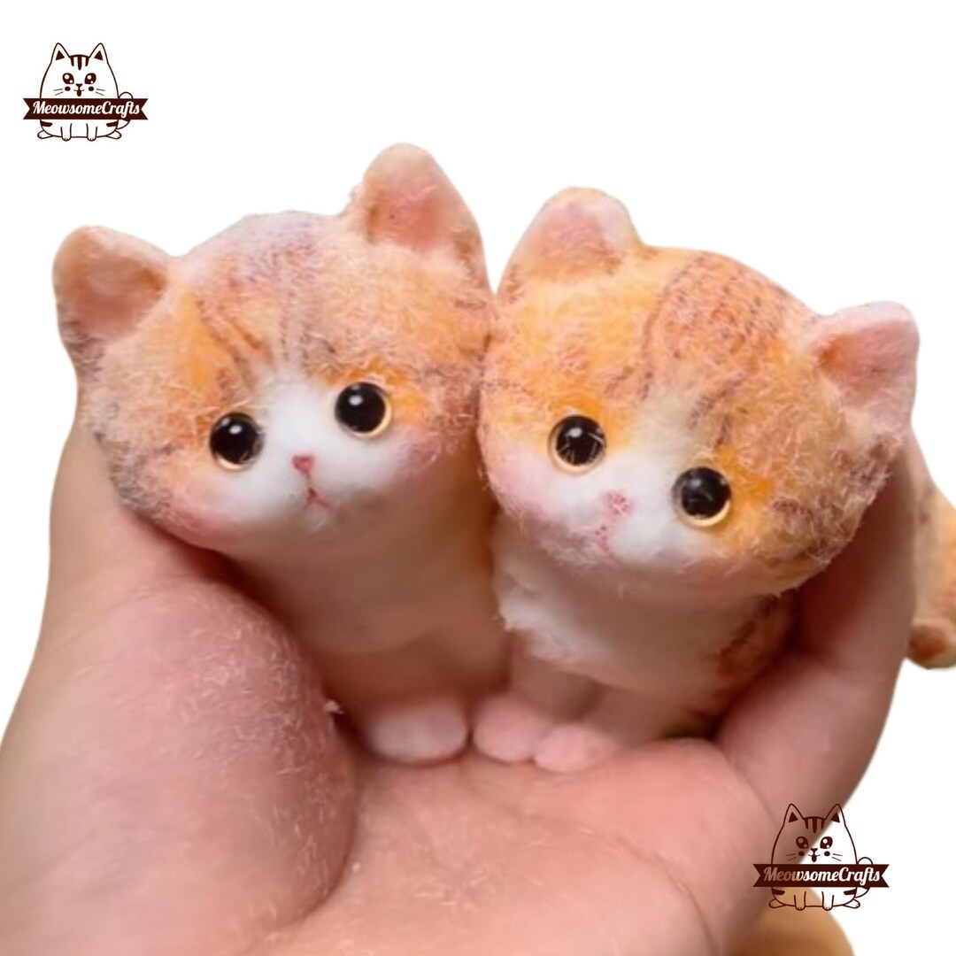 Furry Sitting Orange Kitten Cat Squishy Squeezable Stress Relief ...