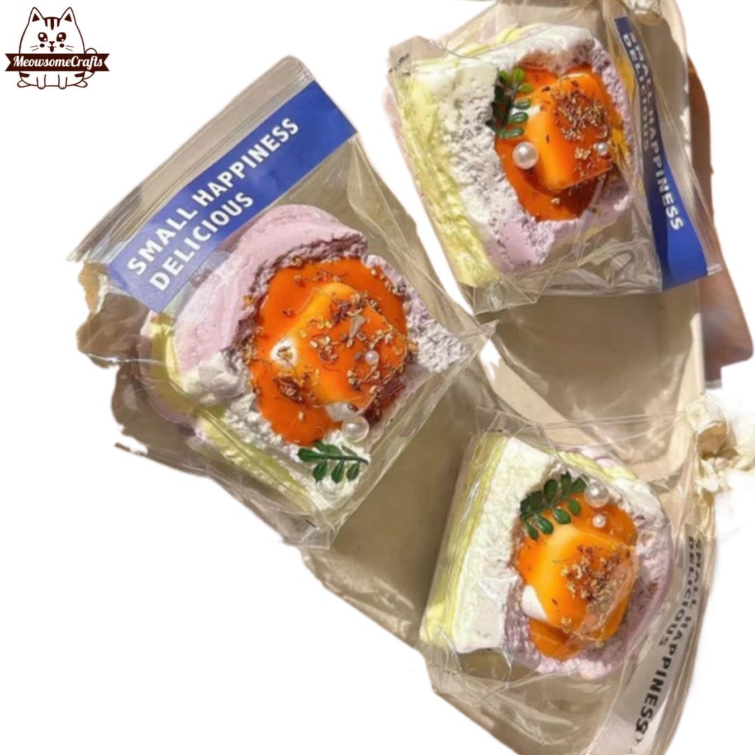 Toast Taro Puree Basque Cheese Squishy Squeezable Stress Relief Sensory ...