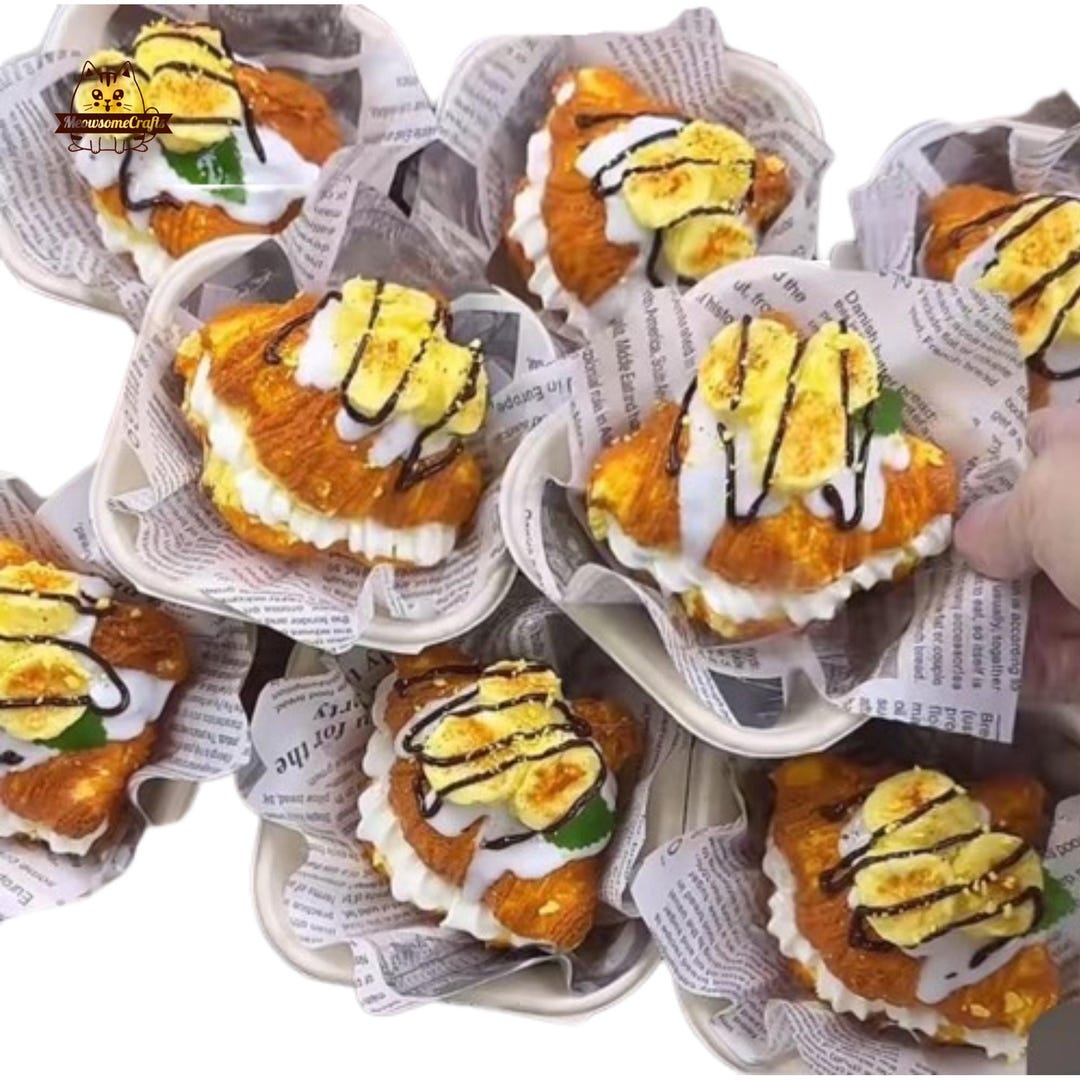 Realistic Banana Croissant Food Squishy Squeezable Stress Relief ...
