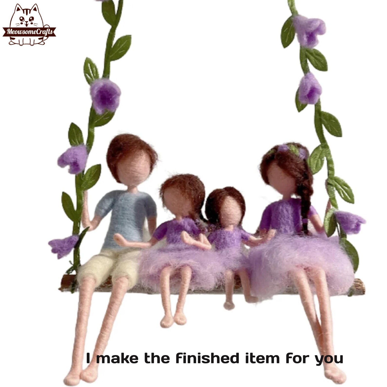 Handmade Finished | Dad Mother Daughters Family Fairies | Felted Fairy ...