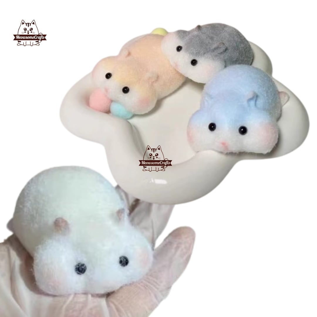 Furry Squishy Hamster Mouse Laying Customizable Squeezable Anxiety ...
