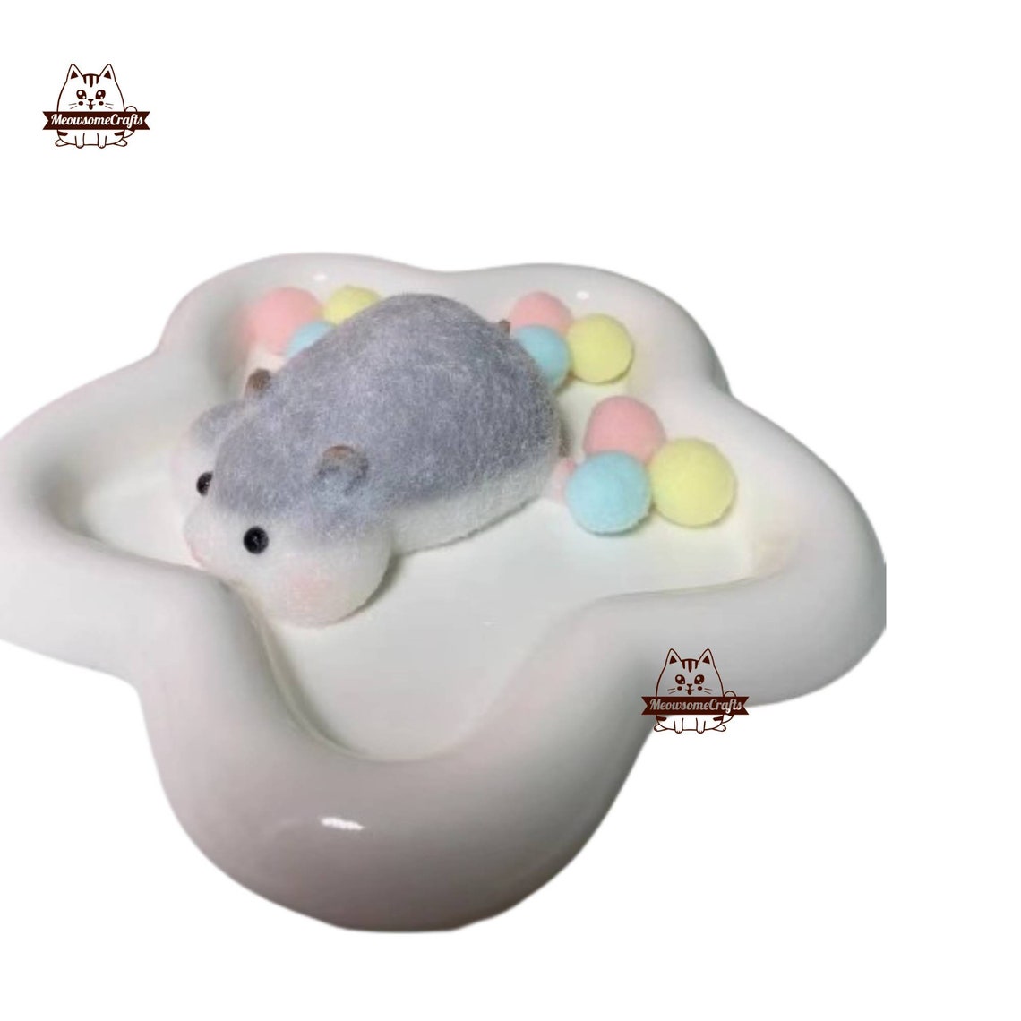 Furry Squishy Hamster Mouse Laying Customizable Squeezable Stress ...