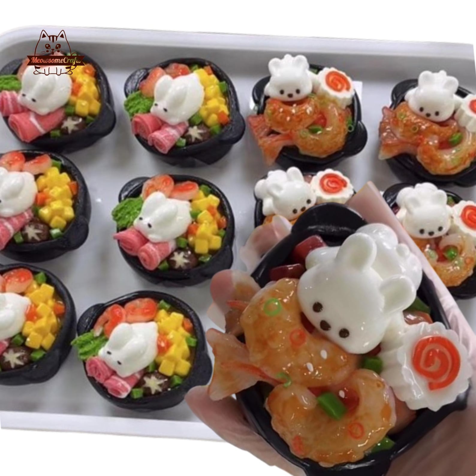 Cute Bunny Taba Squishy Food Squishy Toy Kawaii Miniature Hot Pot ...