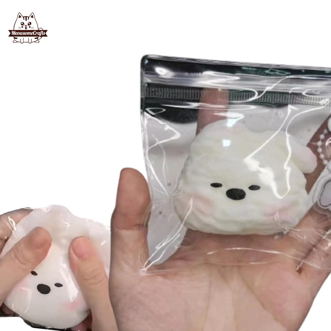 Furry Puppy Dog Face Squishy Squeezable Anxiety Stress Relief Sensory ...