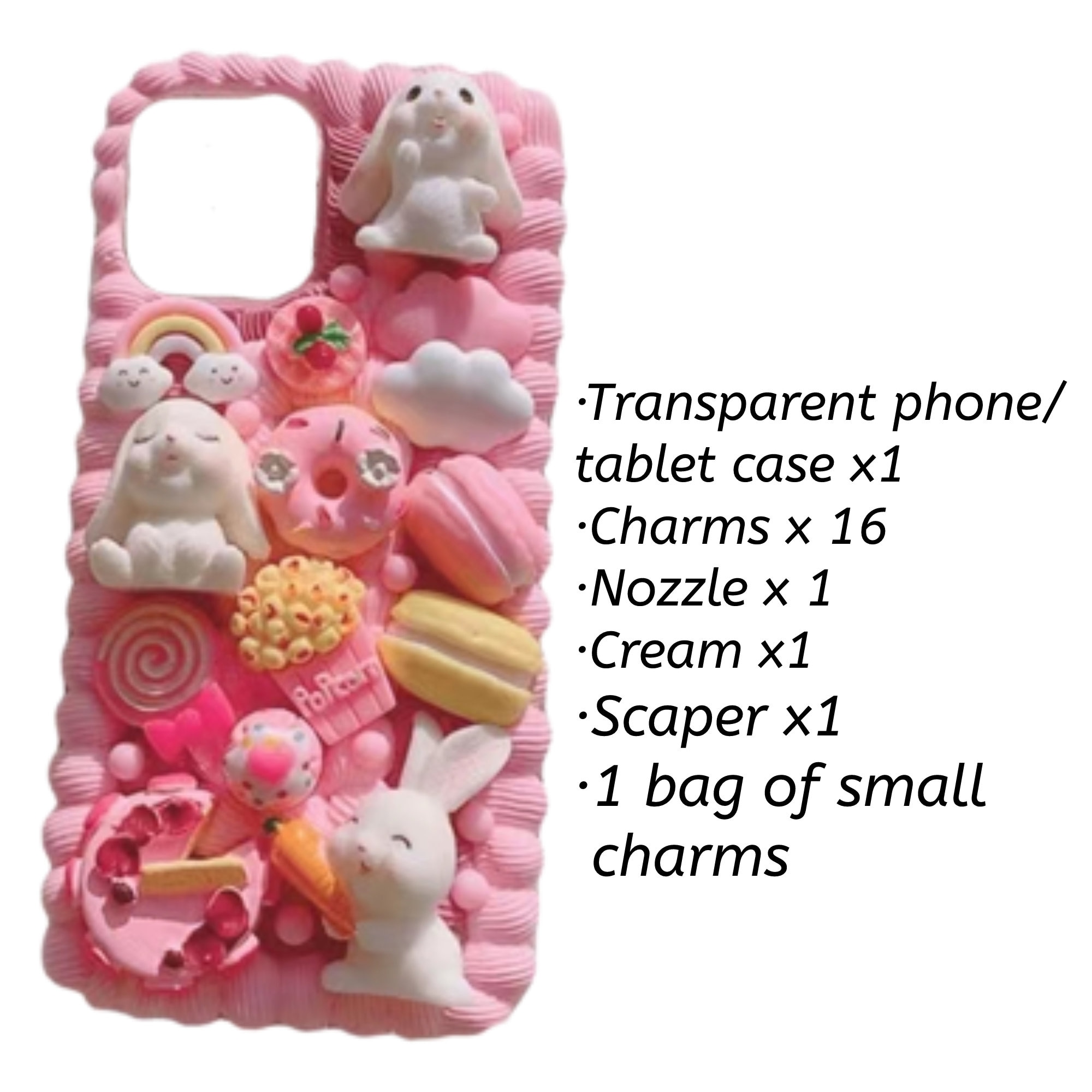 Decoden Phone Case DIY Kit Kawaii Cat Rabbit Ice Cream Cake - Etsy