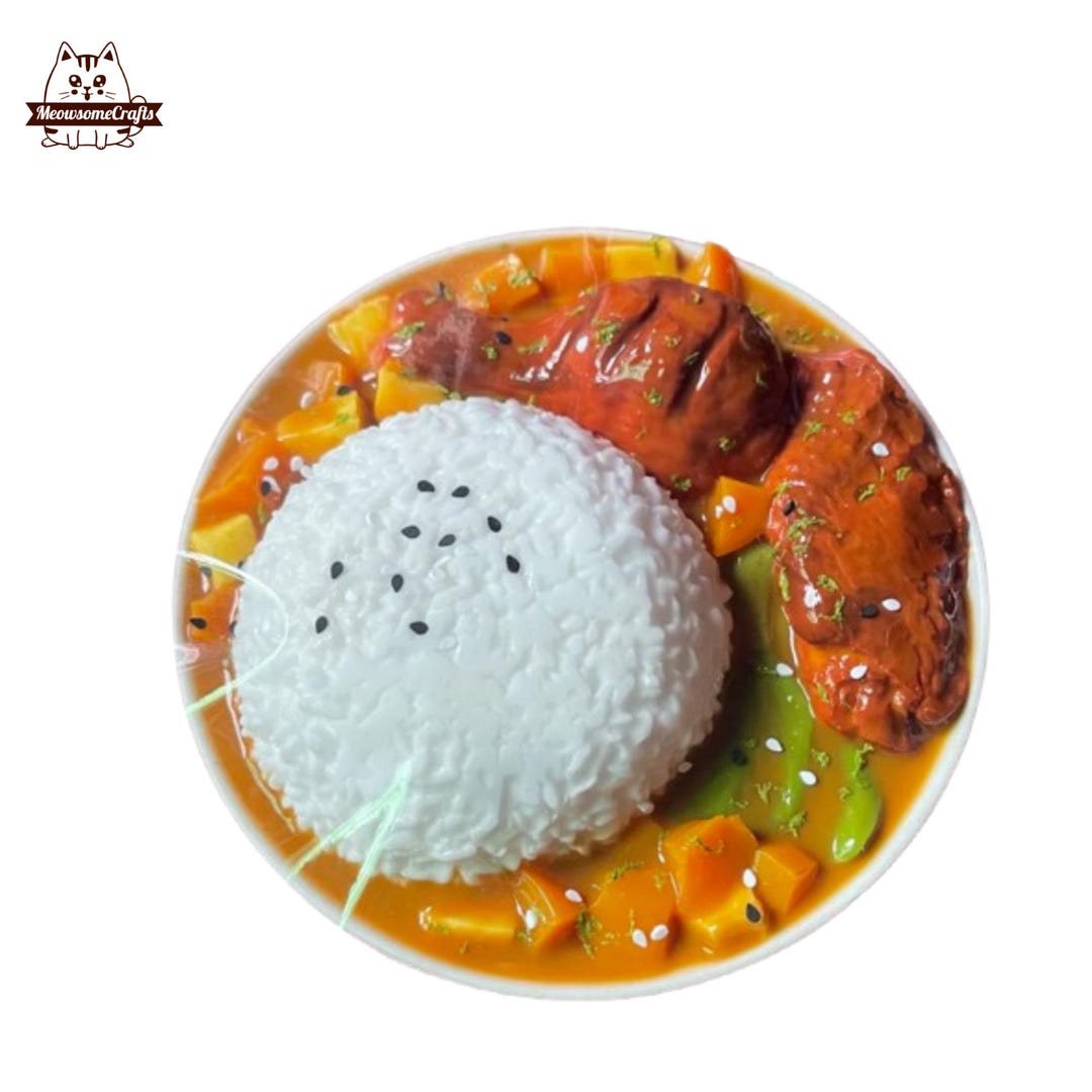 Food Squishy Curry Chicken Leg Rice Taba Squishy Squeezable Anxiety ...