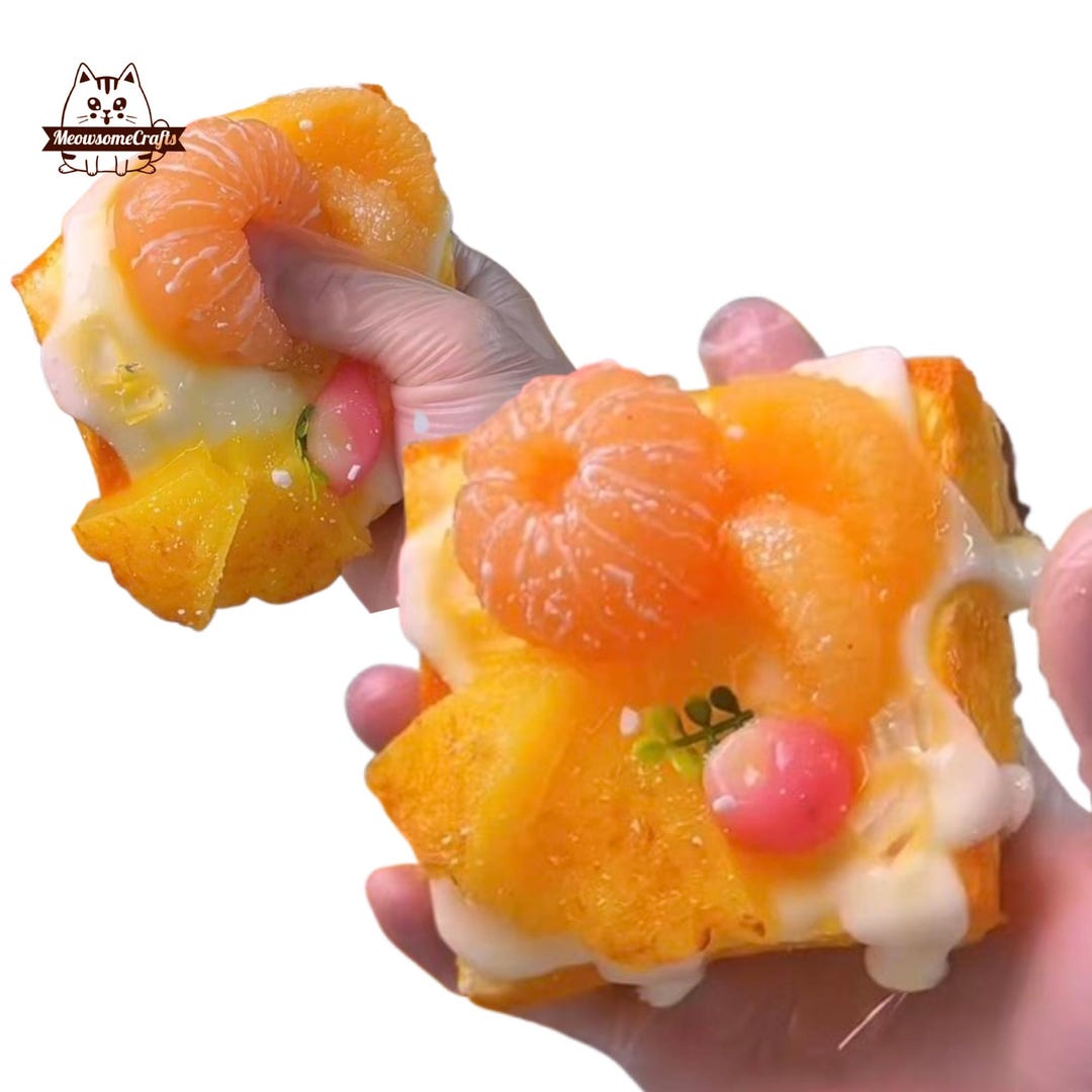 Realistic Orange Toast Food Squishy Squeezable Stress Relief Sensory ...