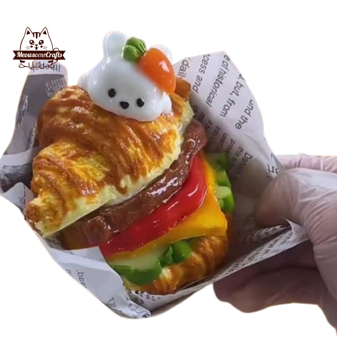 Croissant Sandwich Food Taba Squishy Squeezable Stress Relief Sensory ...