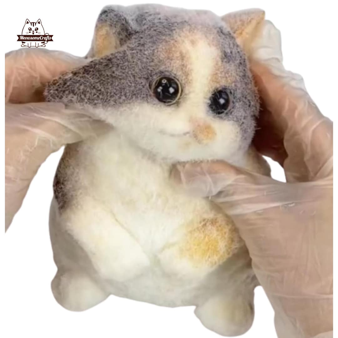 Furry Chubby Calico Cat Squishy Squeezable Stress Relief Sensory Fidget ...