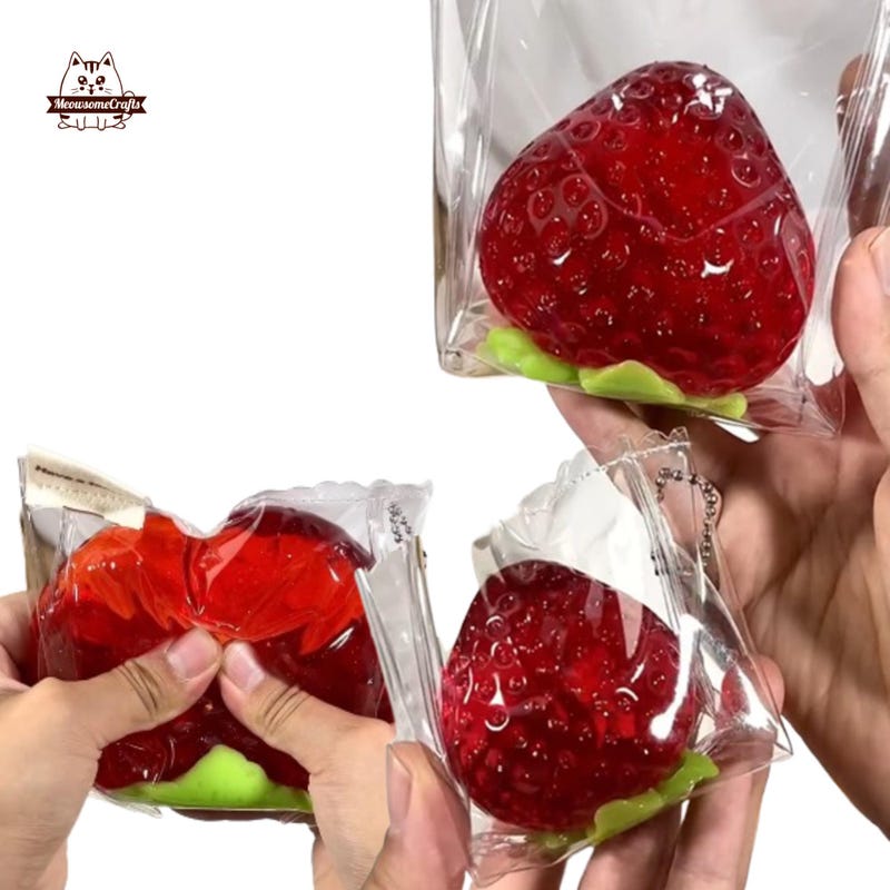 Strawberry Squishy Toy - Etsy